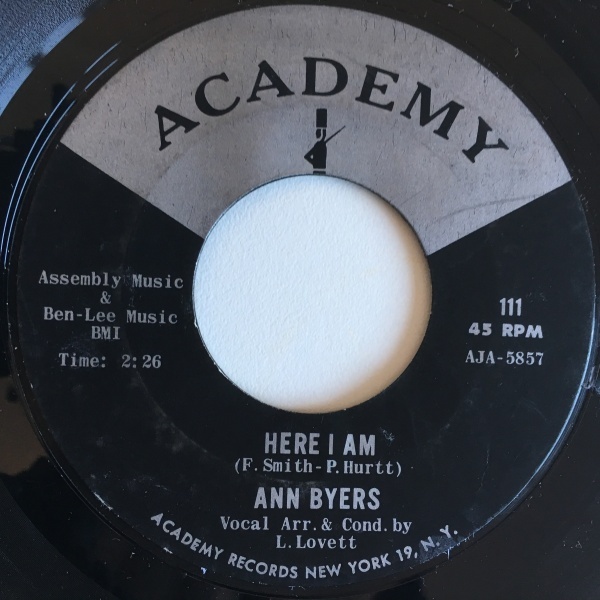 Ann Byers | Here I Am | Rare soul 45s