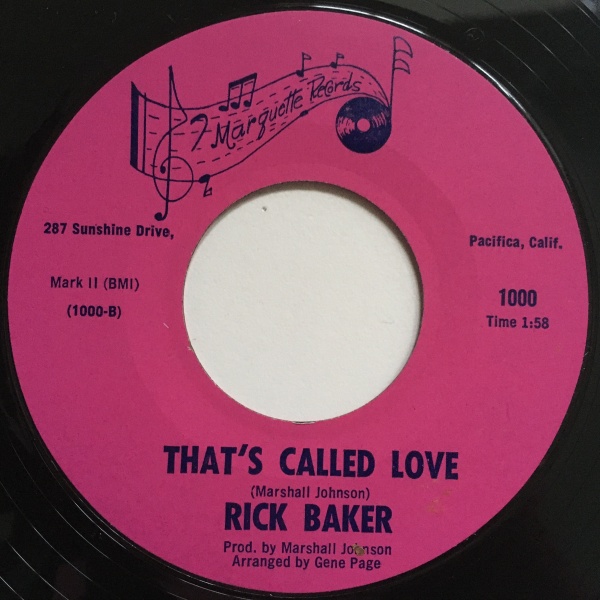 Rick Baker | Thats Called Love | Rare soul 45s