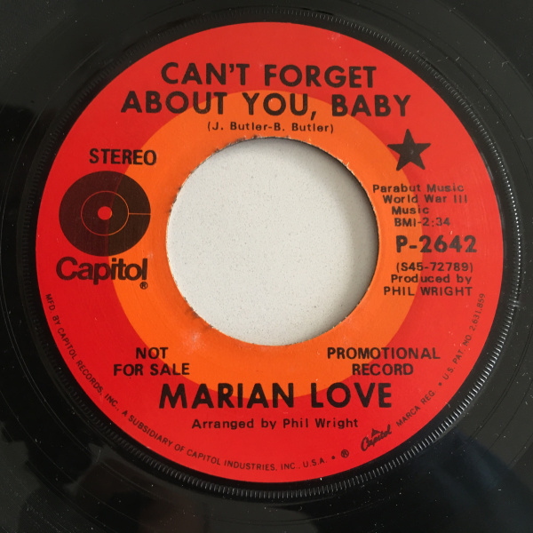 Marian Love | Cant Forget About You Baby | Rare soul 45s