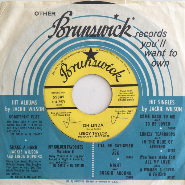 Leroy Taylor | Oh Linda | Rare soul 45s